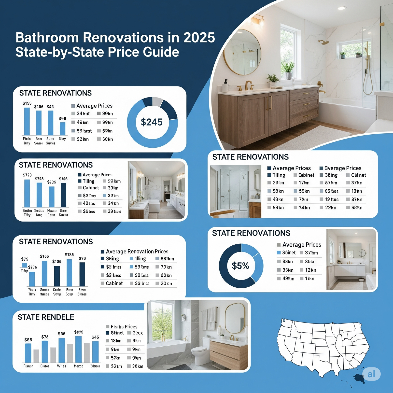 2025 Bathroom Renovation Costs by State